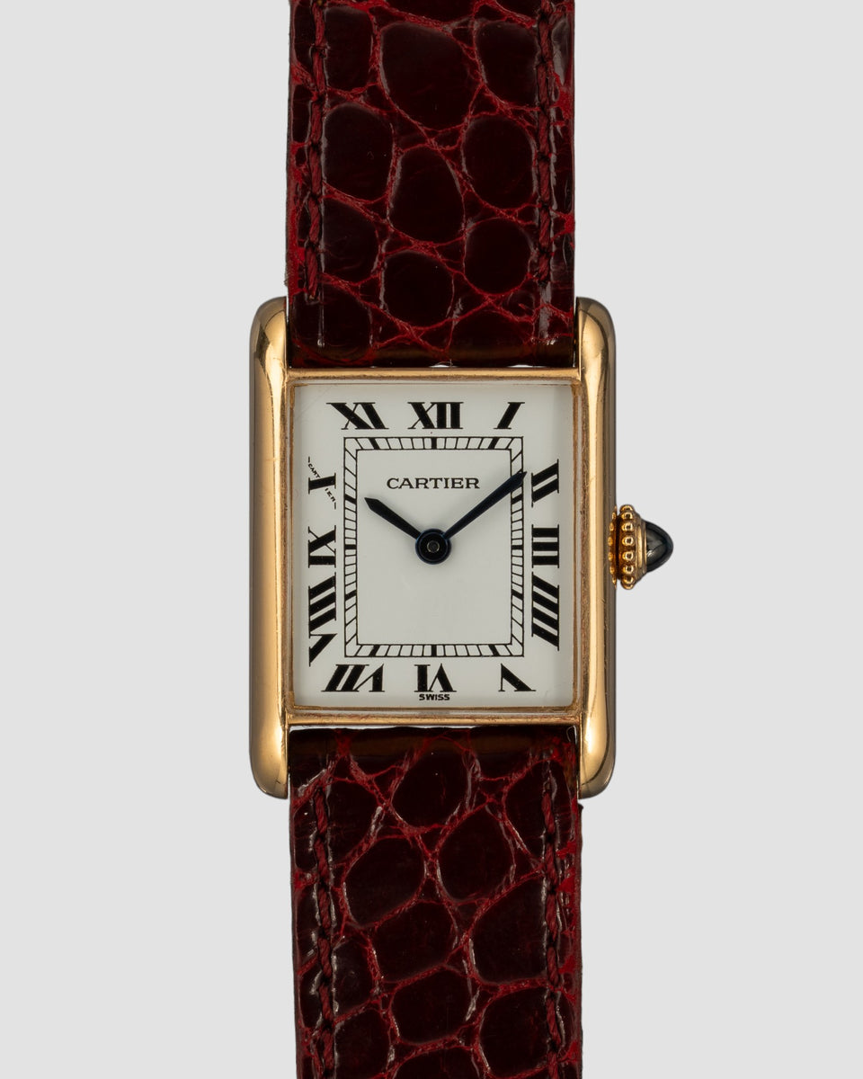 Cartier Tank Louis Mini 67117 Swiss Dial 18k YG 1986 Full Set – Classic ...