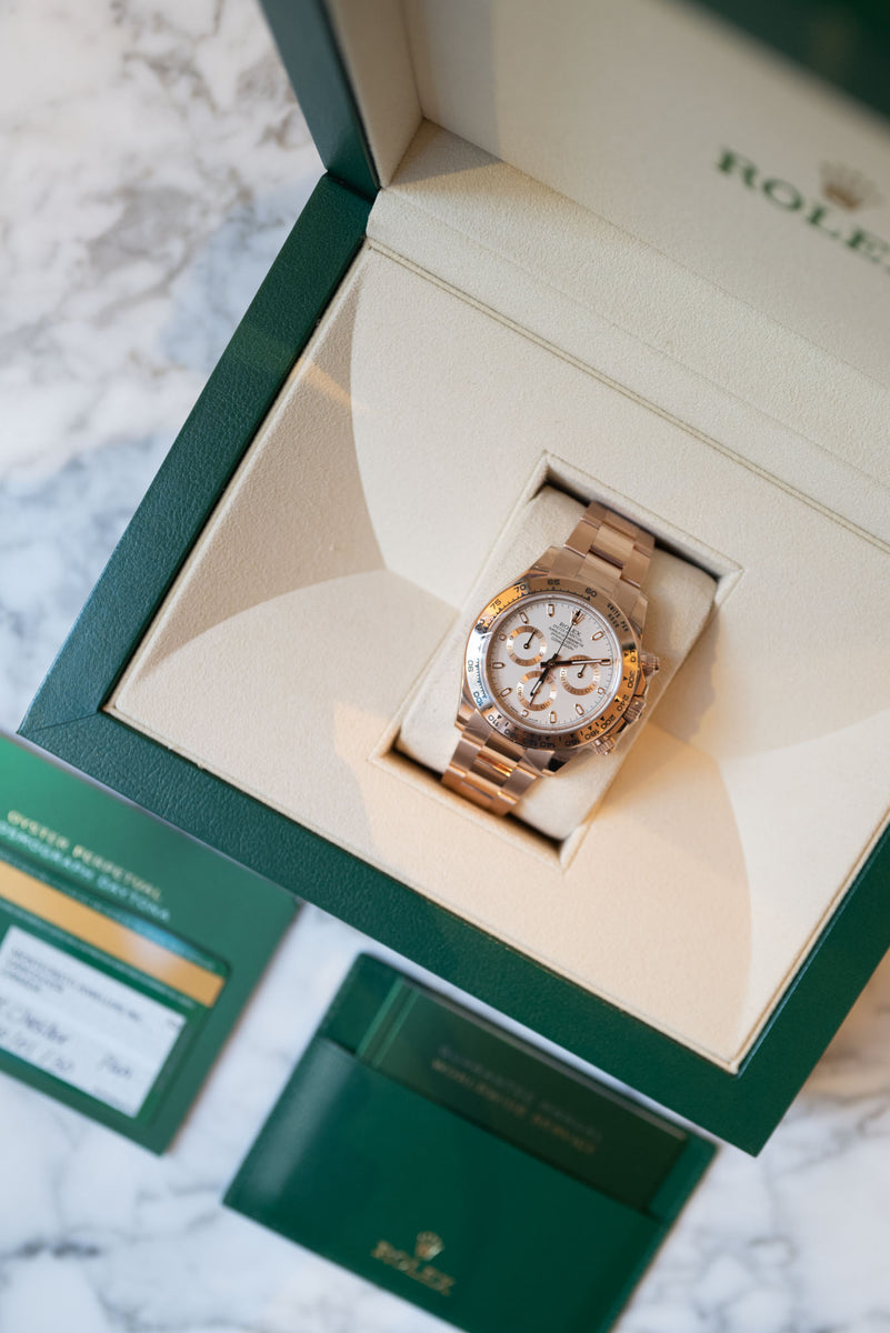 Rolex Daytona 116505-78595A Discontinued Ivory Dial K Serial 18k Rose ...