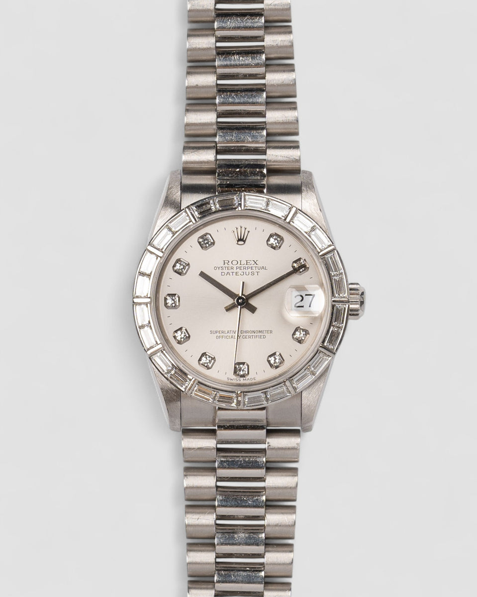 Platinum PT950 Datejust 31mm 68266 Factory Baguette Diamond Bezel Pres ...