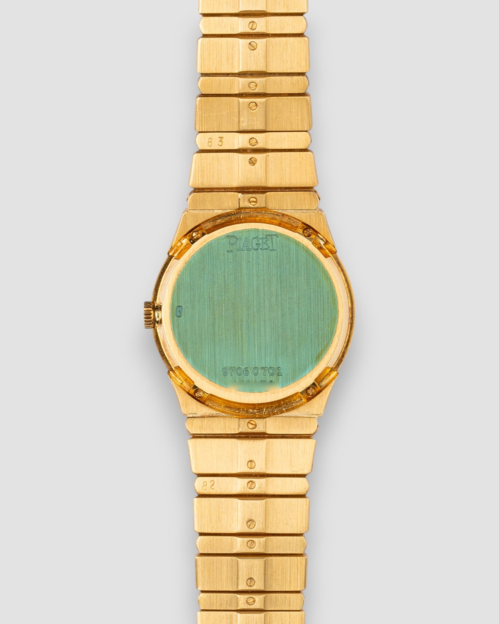 Piaget Polo Medium 9706 C701 Champagne Dial Big Diamond Bezel 18k YG ...