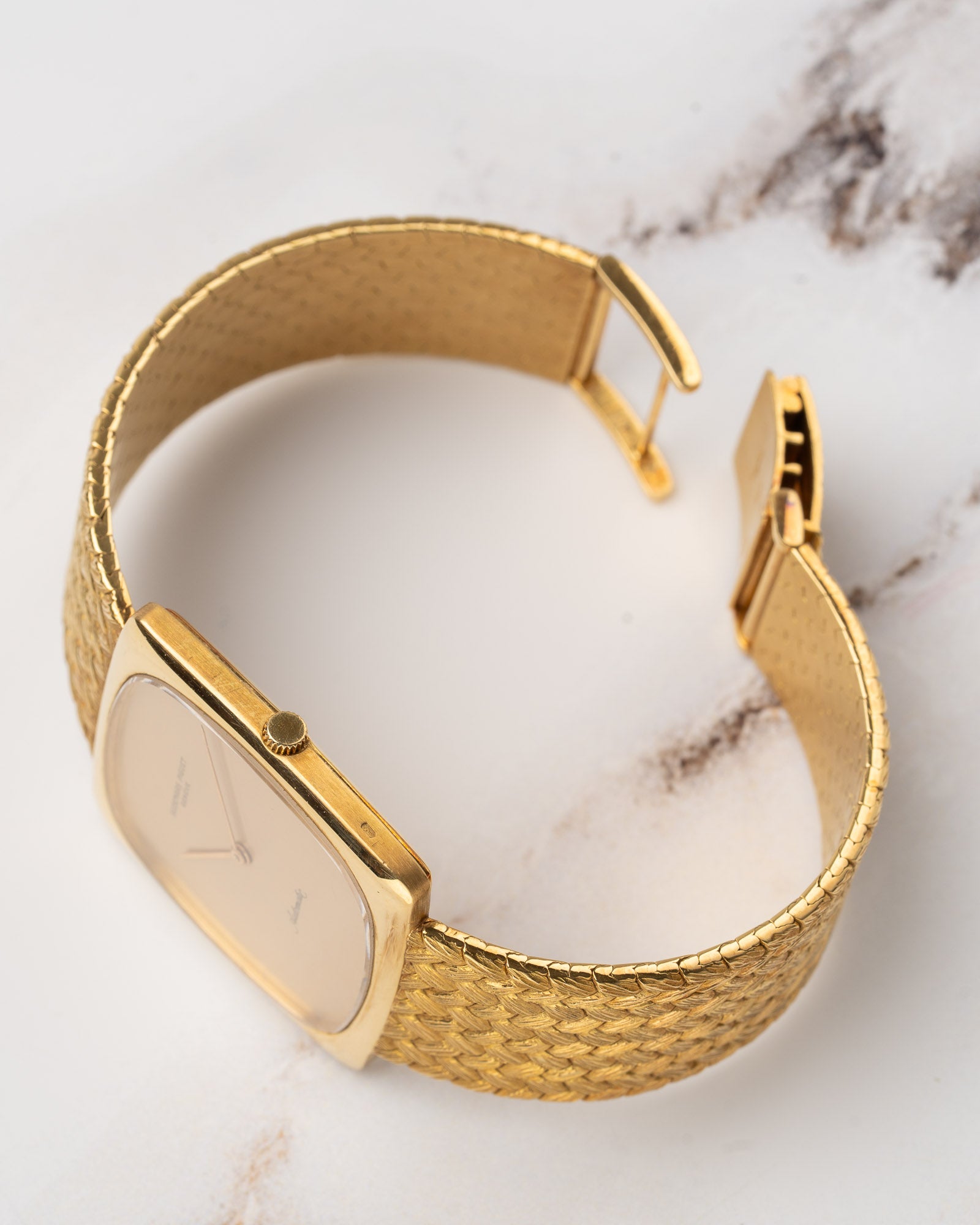 Audemars Piguet Jumbo TV Early Script Dial Woven Bracelet 18k YG ...