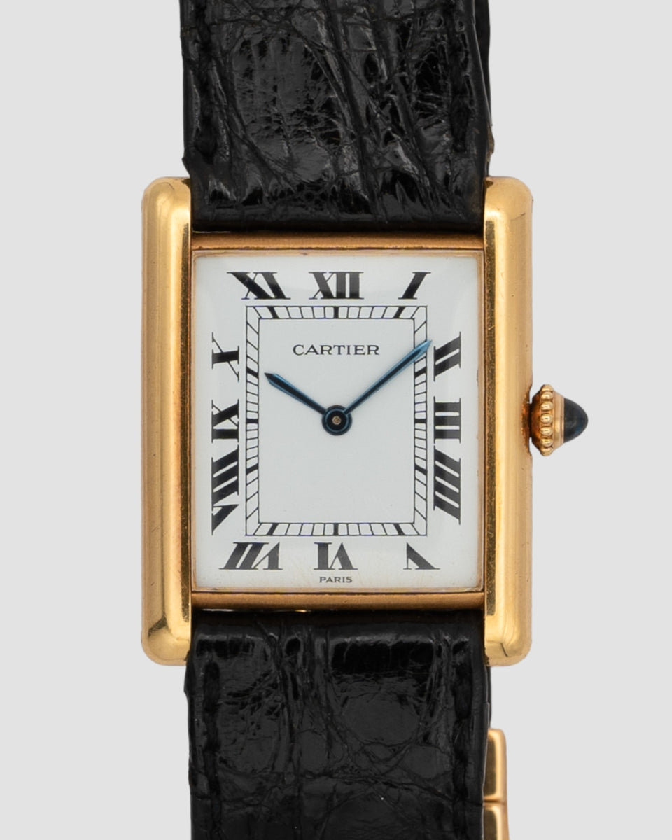 Cartier Tank Louis 96019 Extra Plate Pointed Paris 18k YG 1978 Full Set ...