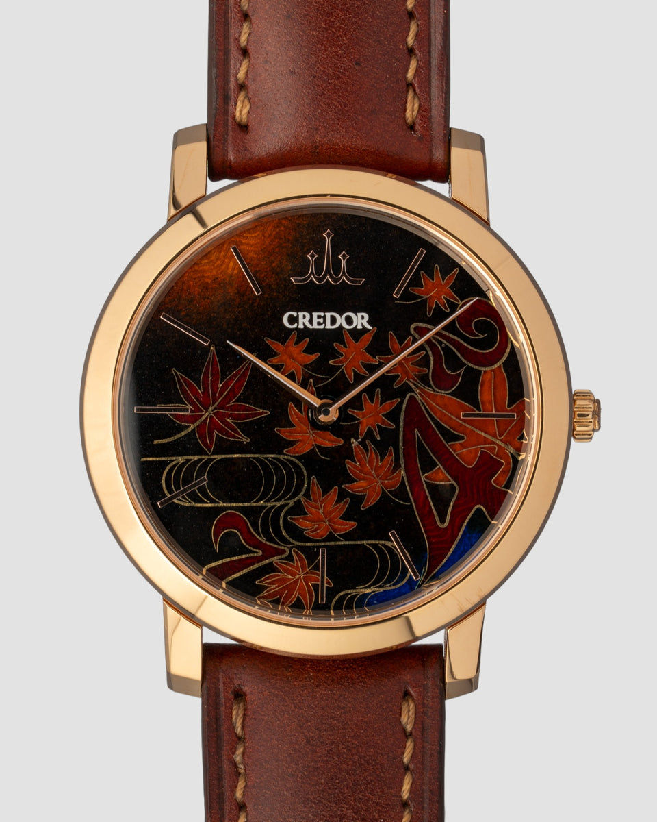 Credor Momiji GBBY998 Autumn Cloisonne Enamel 15 Piece Limited 18k RG ...