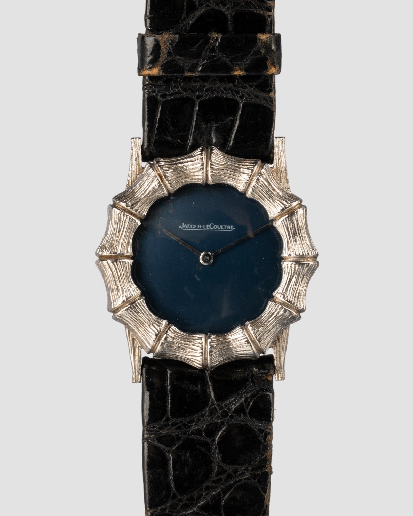 Jaeger LeCoultre Mini Bamboo 4462 22 Ladies Blue Dial 18k WG 1970s ...