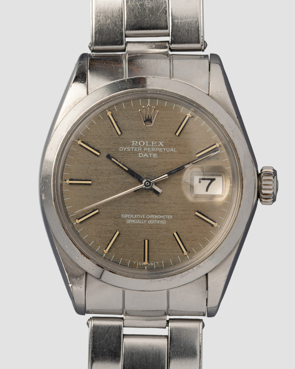 Rolex Oyster Perpetual Date 1500 Sand Brown Dial 2.1m Serial 1969 ...